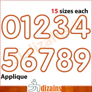 Applique Number Set. Embroidery Numbers. Birthday Numbers Embroidery ...