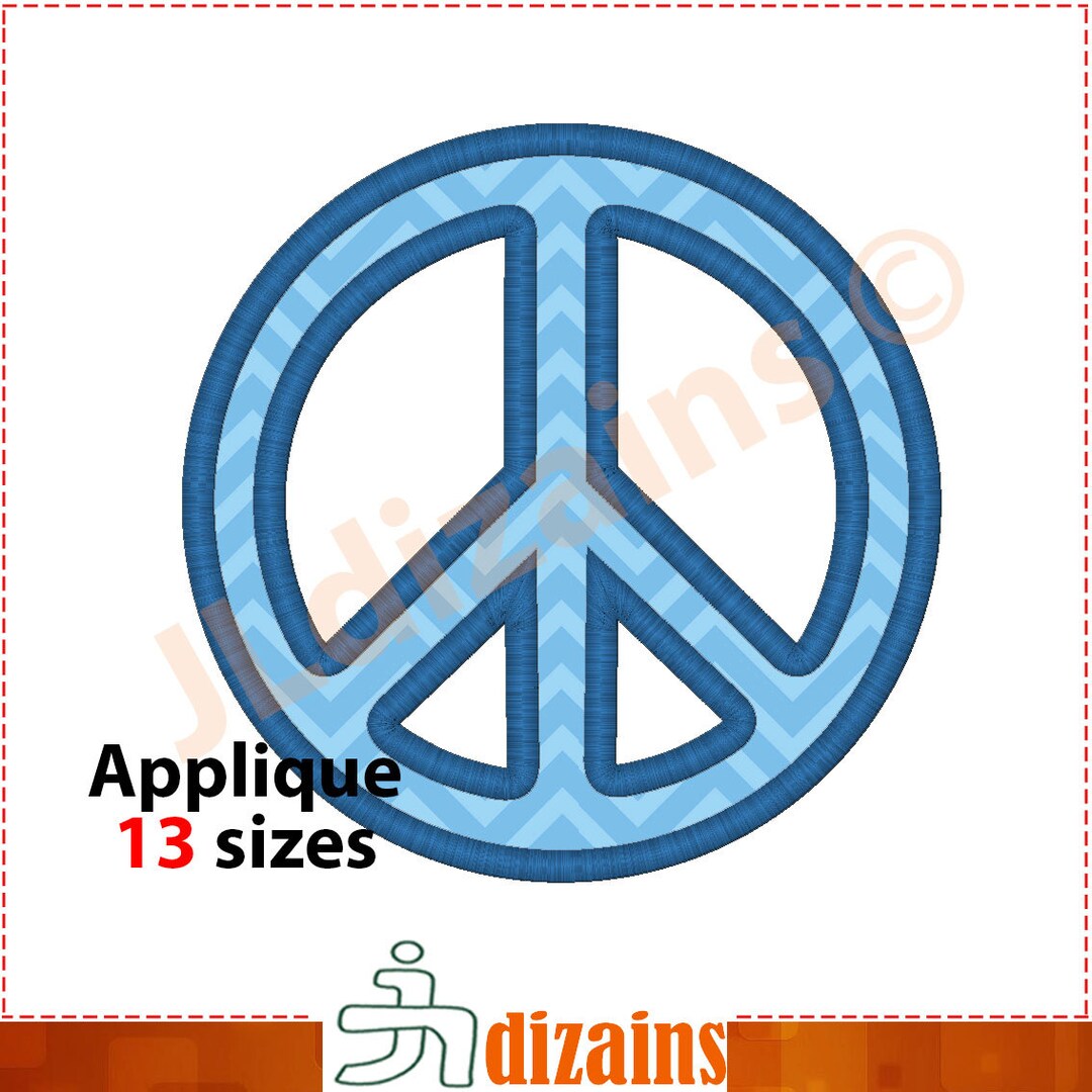 Peace Applique Design. Peace Embroidery Design. Peace Symbol Applique ...