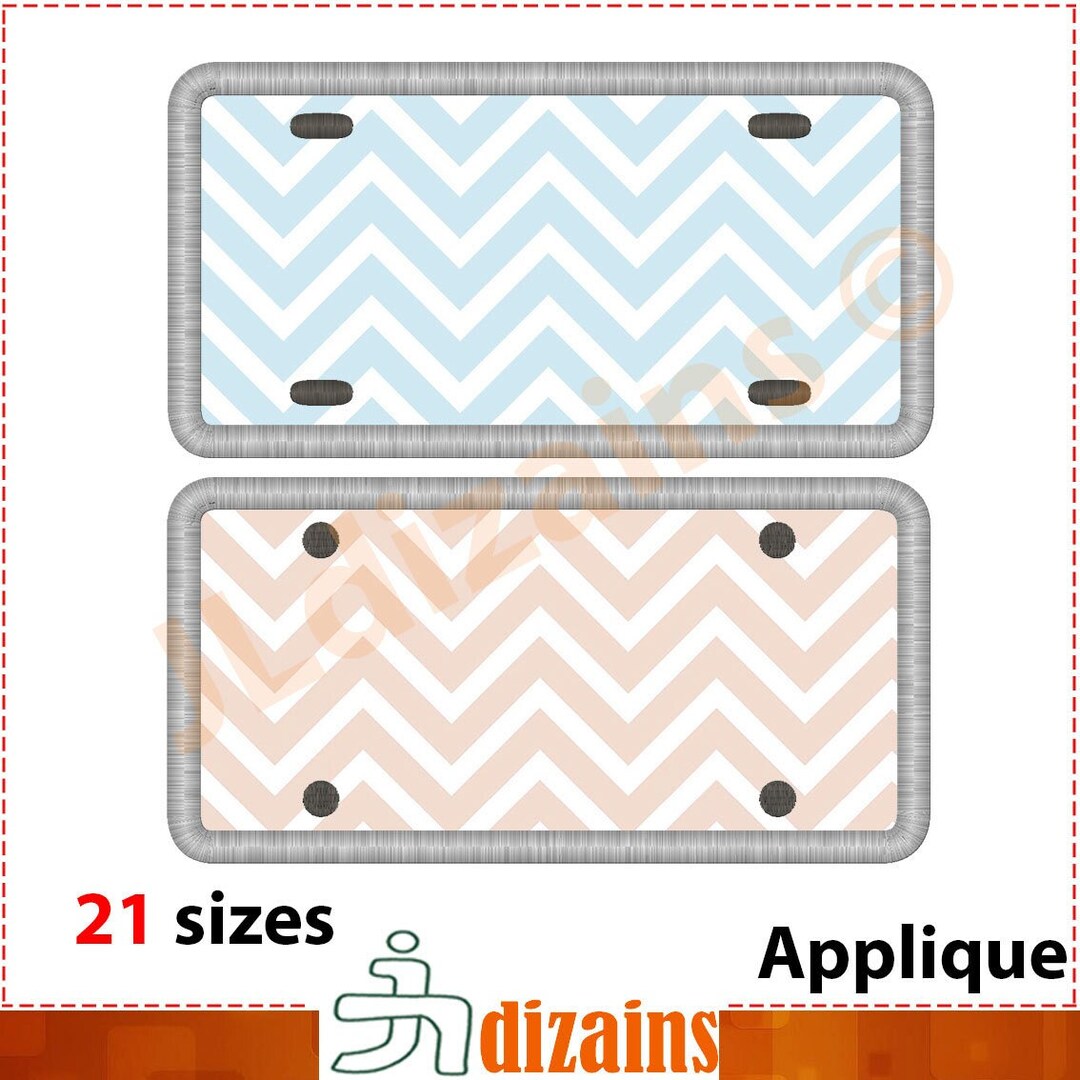 Licence Plate Applique Design. Licence Plate Embroidery Design. Vehicle ...