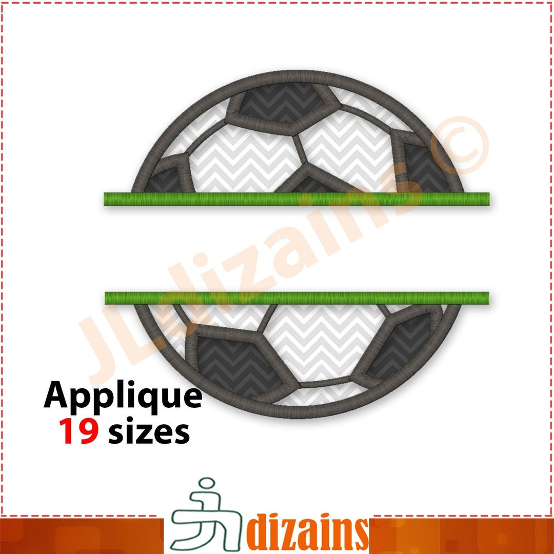 Split Soccer Ball Embroidery Applique Design. Soccer Ball Embroidery ...
