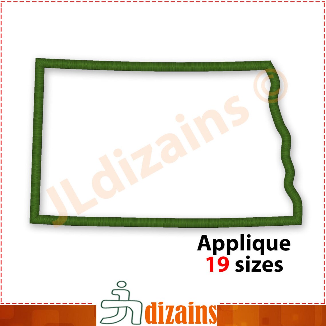 North Dakota State Applique Embroidery Design. North Dakota - Etsy