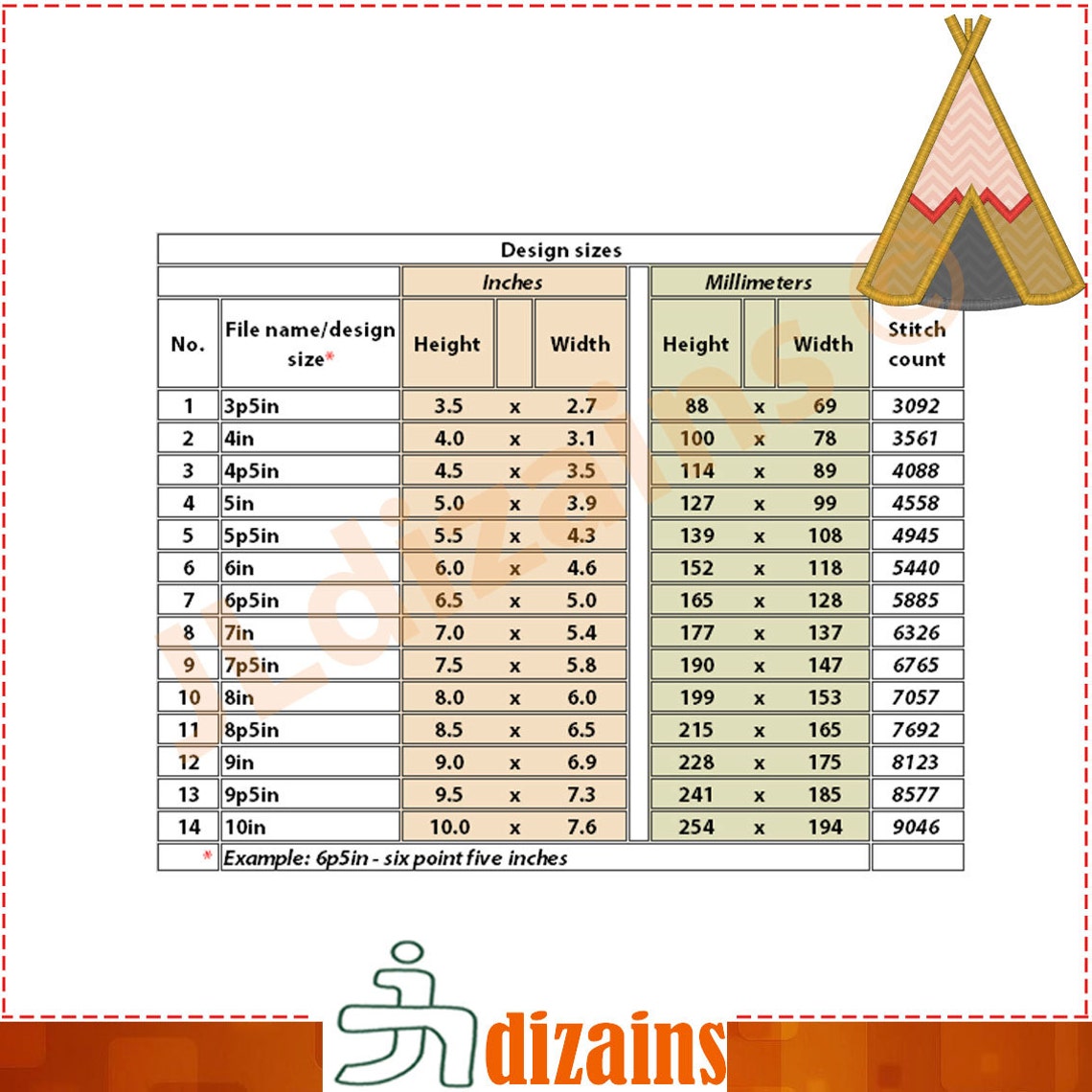 Teepee Applique Design. Teepee Embroidery Design. Tipi Tent | Etsy