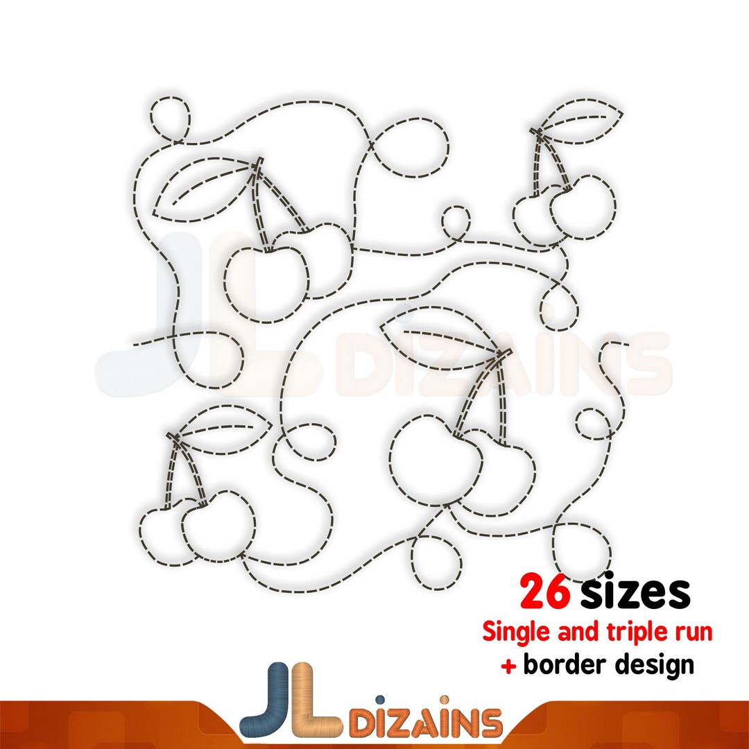 Cherry Quilting Embroidery Design. Cherries Quilt Block Machine ...