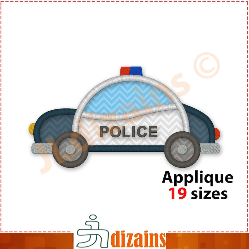 Police Car Applique Embroidery Design. Police Embroidery - Etsy