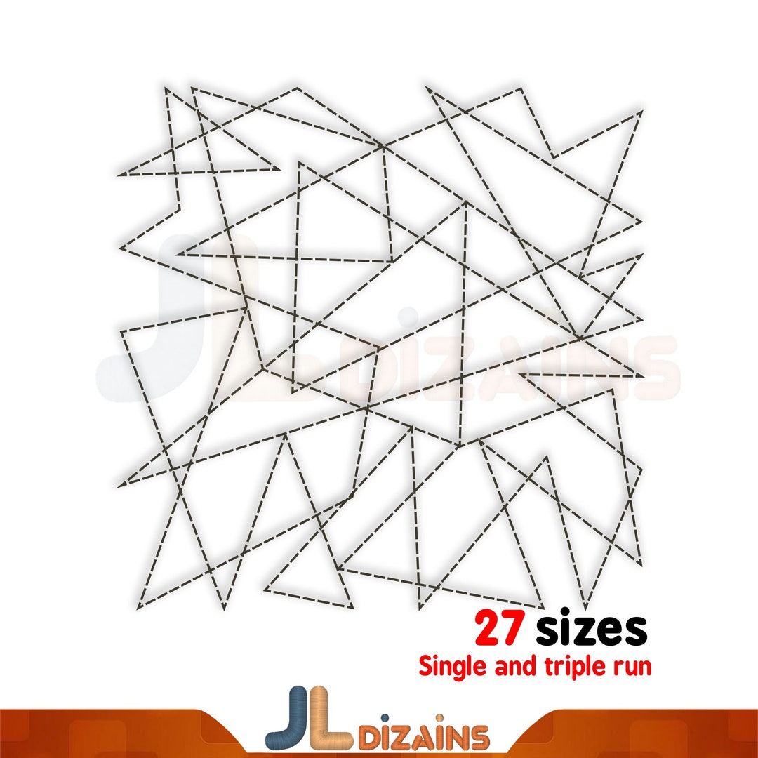 Random Triangles Quilting Embroidery Design. Triangle Quilting ...