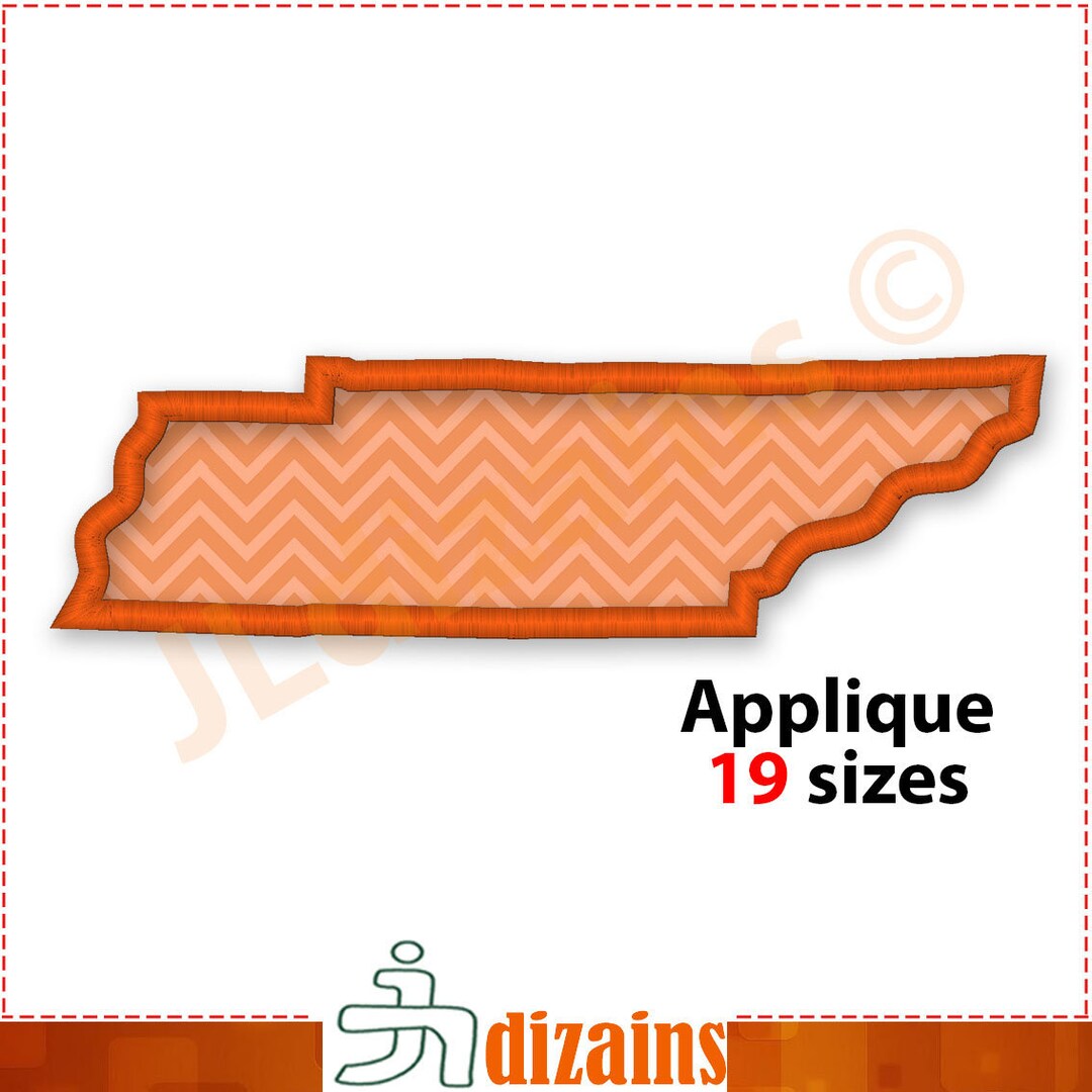 Tennessee State Applique Embroidery Design. Tennessee Machine ...