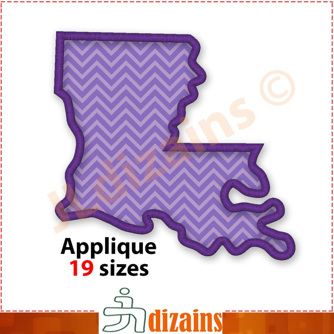 Louisiana State Applique Embroidery Design. Louisiana Machine ...