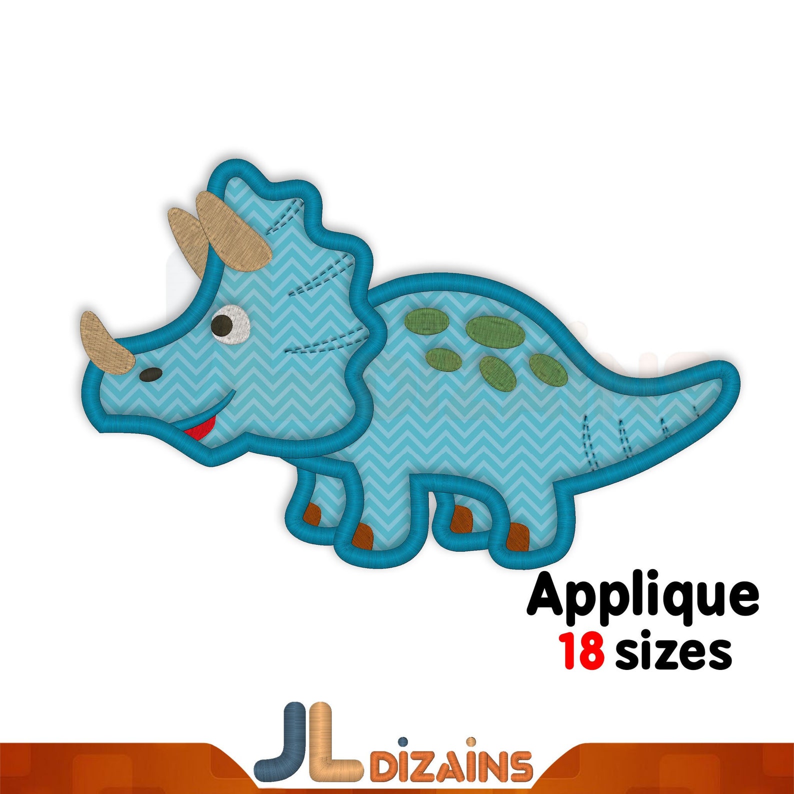 Dinosaur Applique Embroidery Design. Dinosaur Embroidery | Etsy