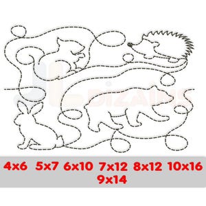 Forest Animals Edge to Edge Quilting Design: Woodland Wildlife Bear ...