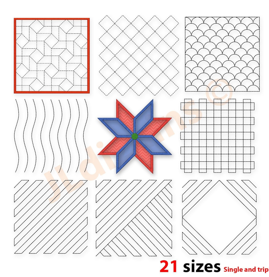 Quilting Background Machine Embroidery Design Set. Quilt Block Machine ...