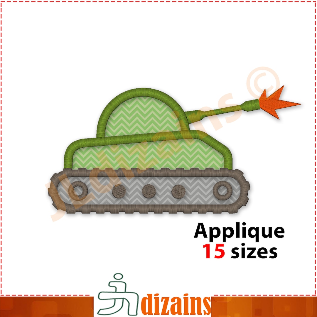 Tank Applique Embroidery Design. Army Machine Embroidery Design. 15 ...