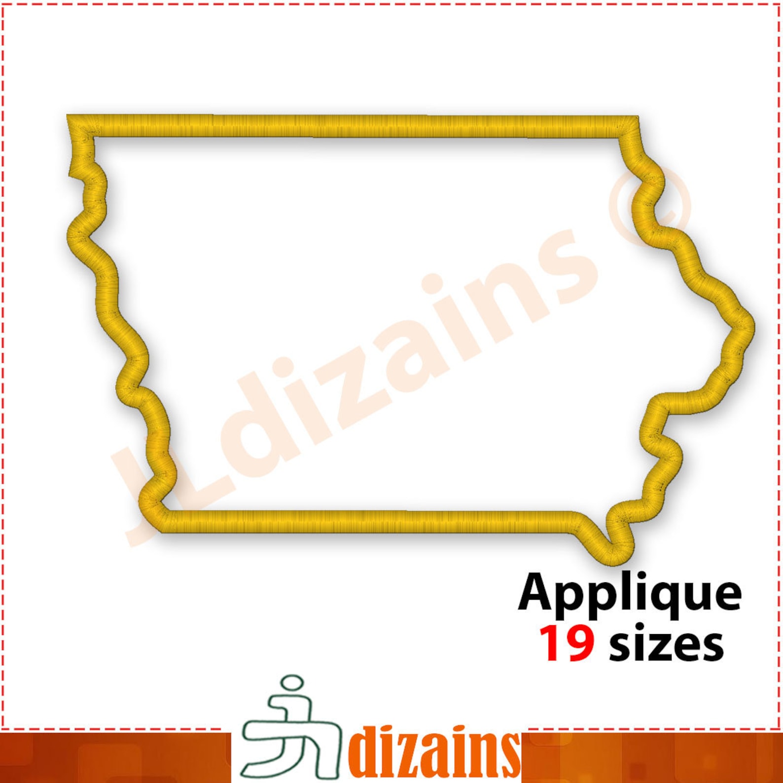 Iowa State Applique Embroidery Design. Machine Embroidery Design. Iowa ...