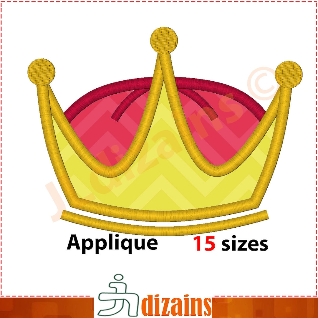 Crown Applique Design. Crown Embroidery Design. King Crown Embroidery ...