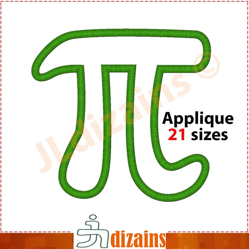 Pi Applique Design. Pi Embroidery Design. Pi Symbol Applique. - Etsy