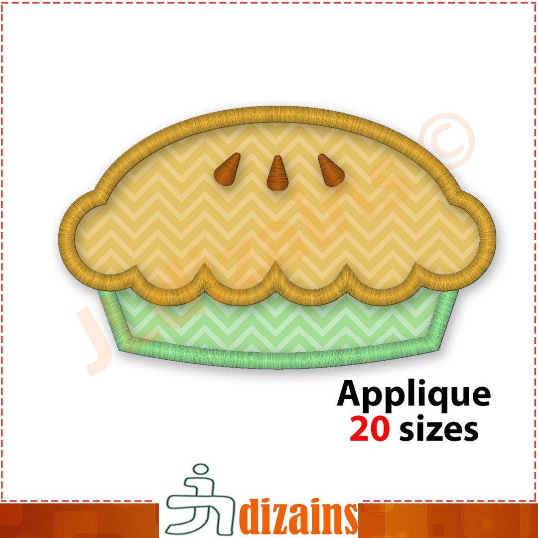 Pie Applique Embroidery Design. Pie Embroidery Design. Pie Applique ...