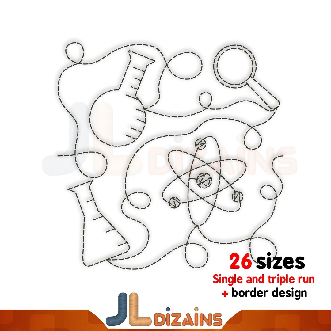 Science Quilting Embroidery Design. Science Quilt Block Embroidery ...