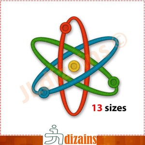 Atom Embroidery Design. Science Embroidery Design. Atom Symbol ...