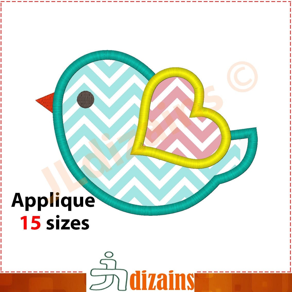 Bird Applique Design. Bird Embroidery Design. Embroidery Designs Bird ...