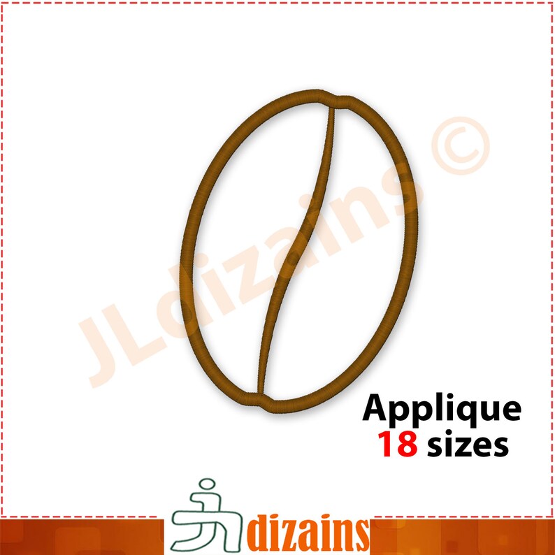 Coffee Bean Embroidery Applique Design. Coffee Embroidery - Etsy