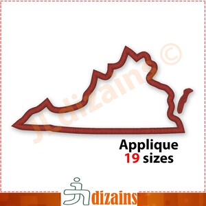 Virginia State Applique Embroidery Design. Virginia Machine Embroidery ...