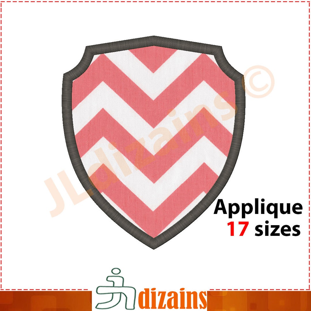 Shield Applique Design. Shield Embroidery Design. Badge Embroidery ...