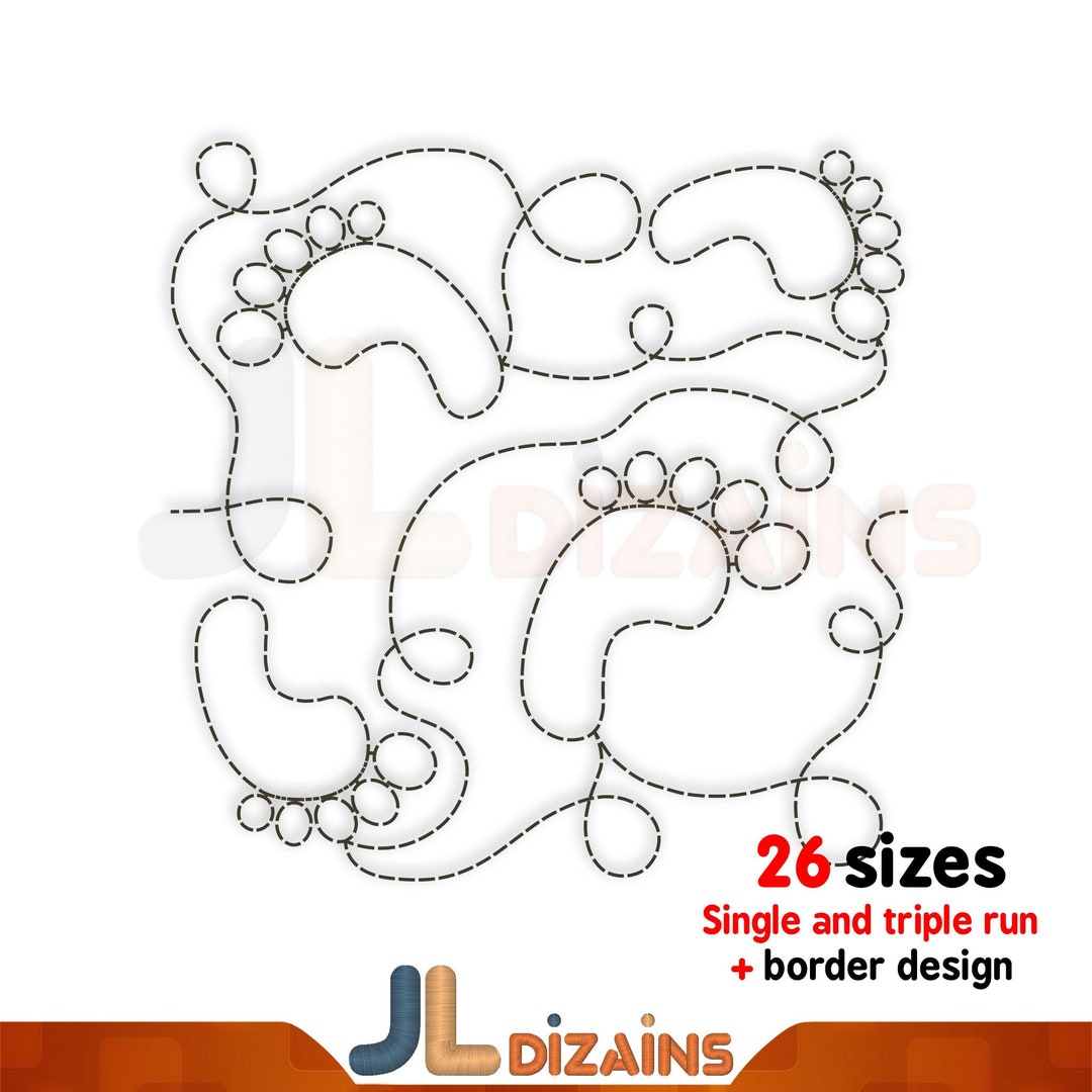 Baby Feet Quilting Embroidery Design. Baby Quilt Block Embroidery. Baby ...