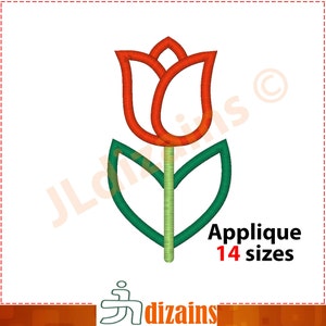 Tulip Applique Design. Tulip Embroidery Design. Embroidery Applique ...