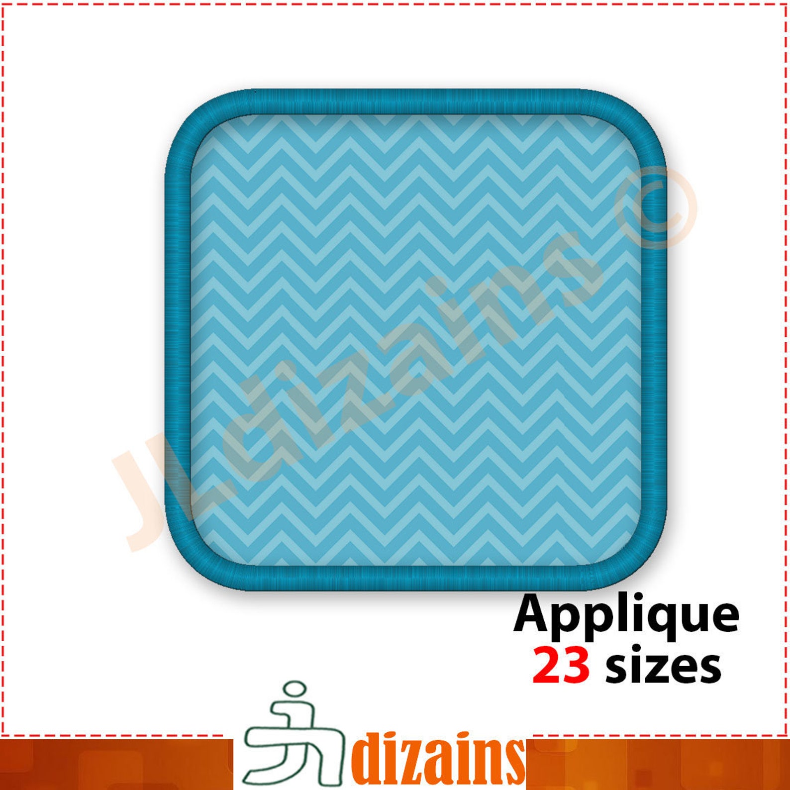 Square Applique Embroidery Design. Square With Rounded Corners Machine ...