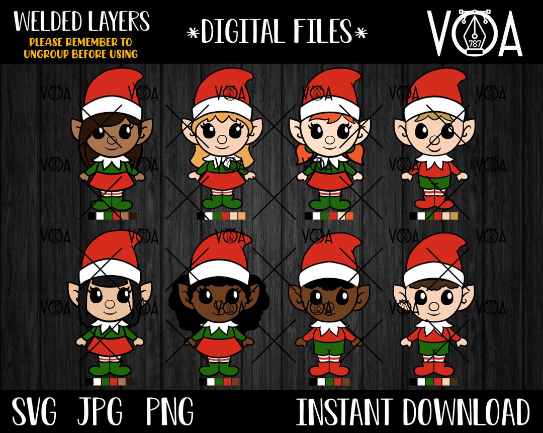 Chibi Elves Digital File Instant Download - Etsy