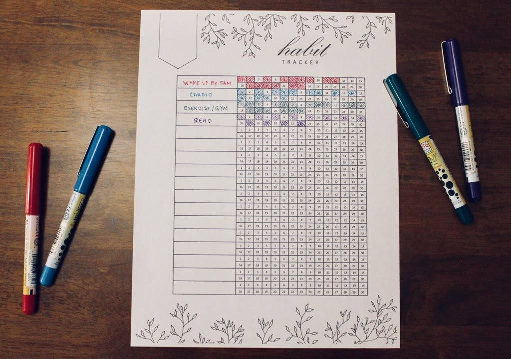 30 Day Habit Tracker - Exercise Fitness Tracker - Goals - Resolutions ...