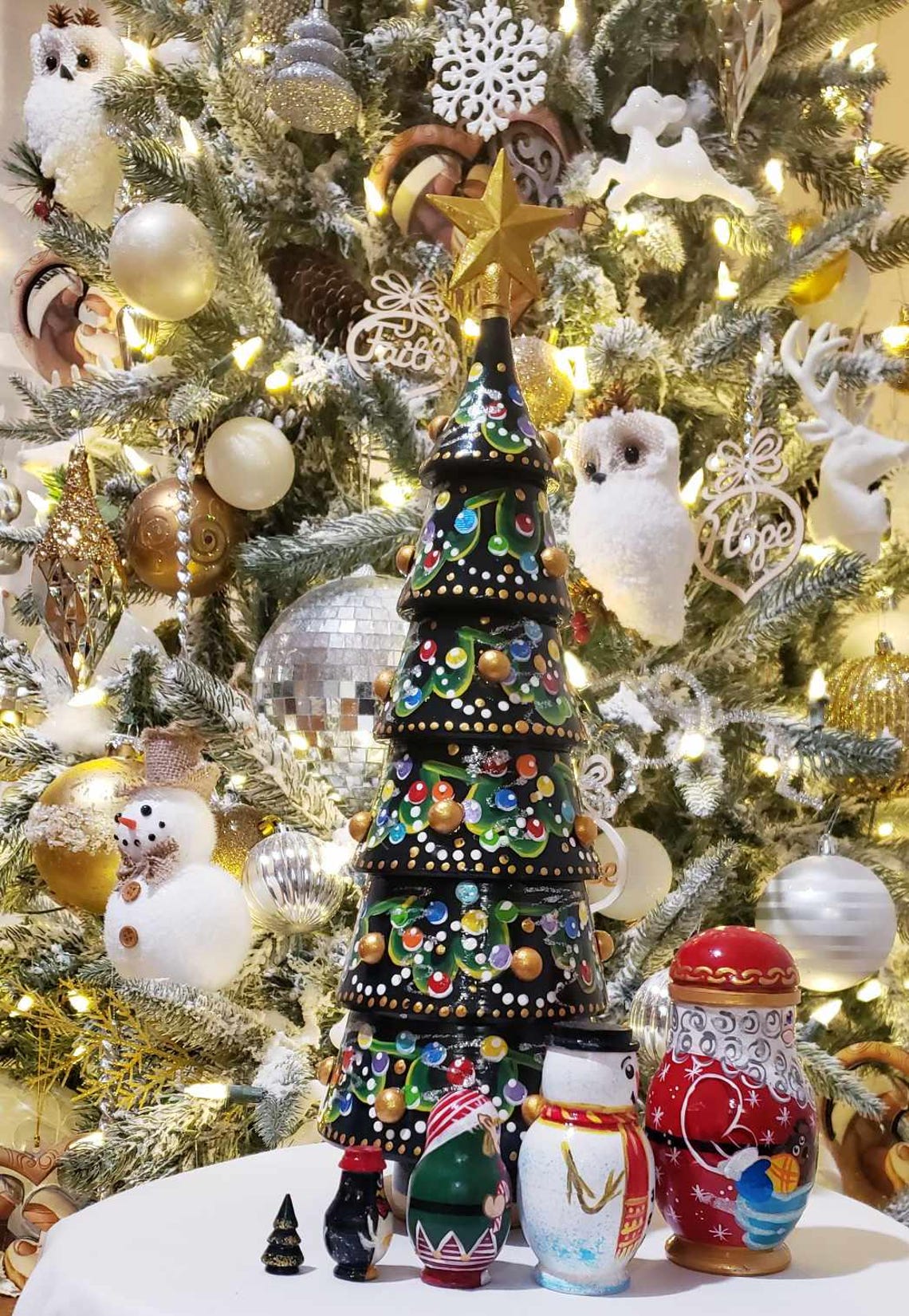 Unique Wooden Nesting Christmas Trees 15-16 Inches Tall - Etsy