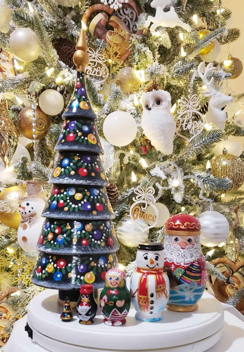 Unique Wooden Nesting Christmas Trees 15-16 Inches Tall - Etsy