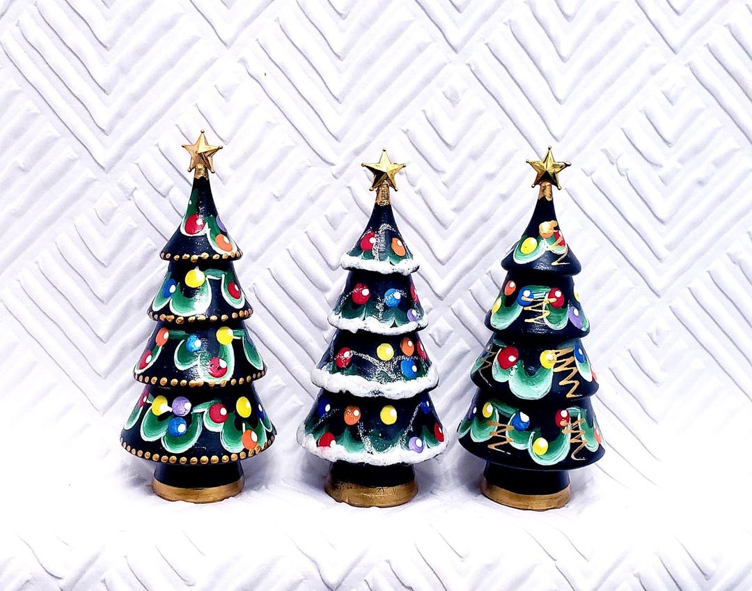 Nesting Christmas Tree 3 Pcs 6 Inches Tall Christmas Gift Nesting Doll ...