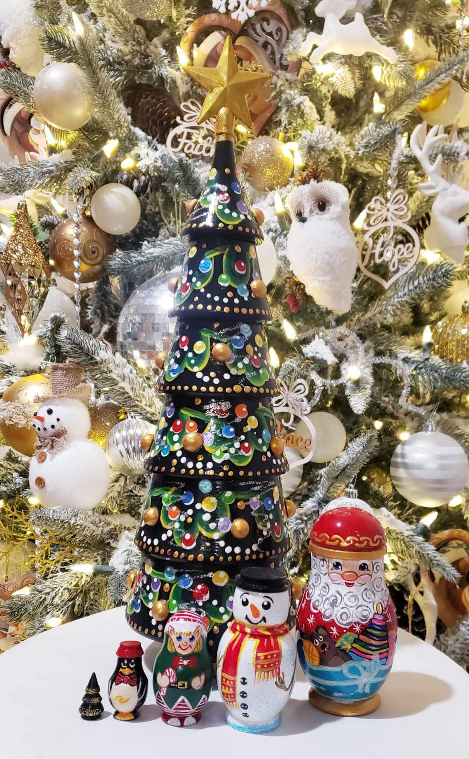 Unique Wooden Nesting Christmas Trees 15-16 Inches Tall - Etsy