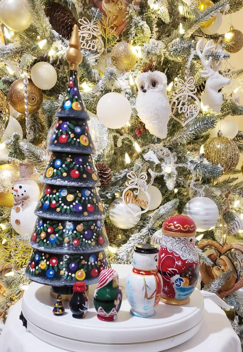 Unique Wooden Nesting Christmas Trees 15-16 Inches Tall - Etsy