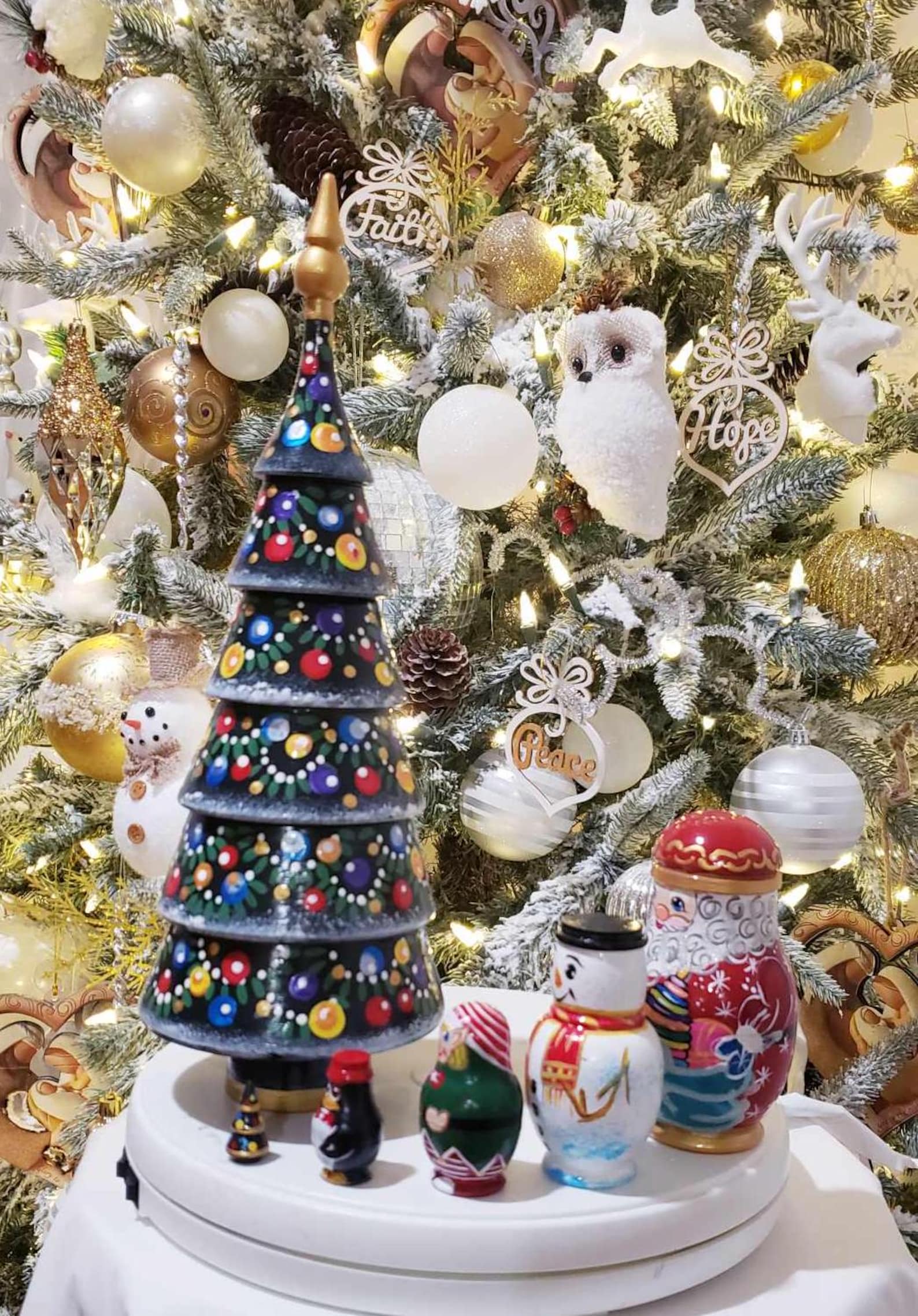Unique Wooden Nesting Christmas Trees 15-16 Inches Tall - Etsy