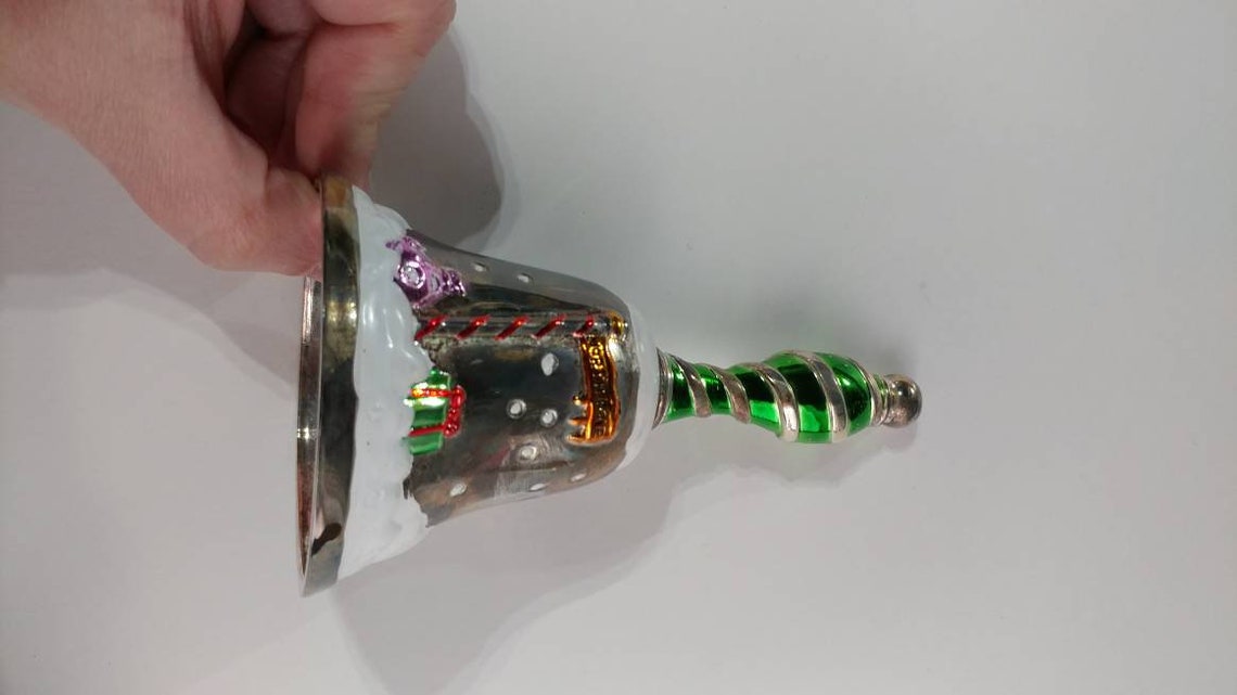 Silver Plated Santa Claus Bell Holiday Collection by Godinger Christmas ...