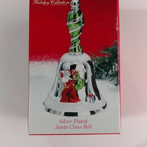 Silver Plated Santa Claus Bell Holiday Collection by Godinger Christmas ...