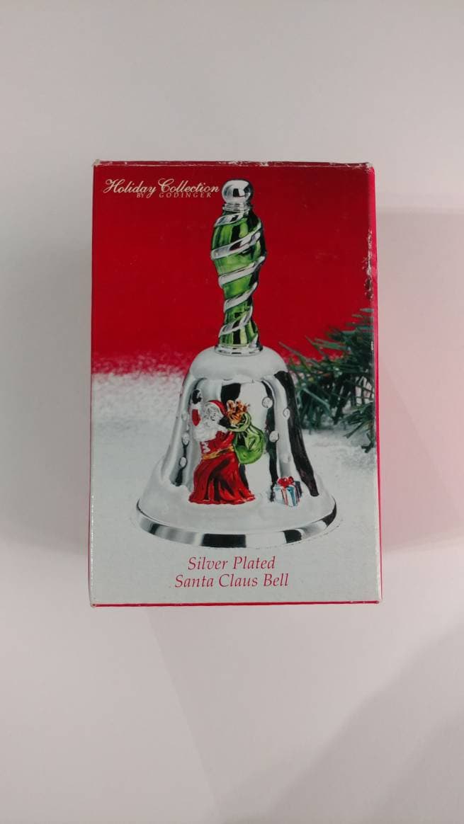 Silver Plated Santa Claus Bell Holiday Collection by Godinger Christmas ...