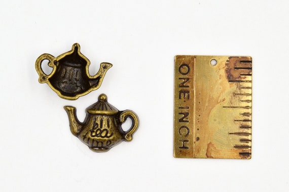 BULK 45 Tea Time Teapot Tea Kettle Charms Pendants Bronze | Etsy
