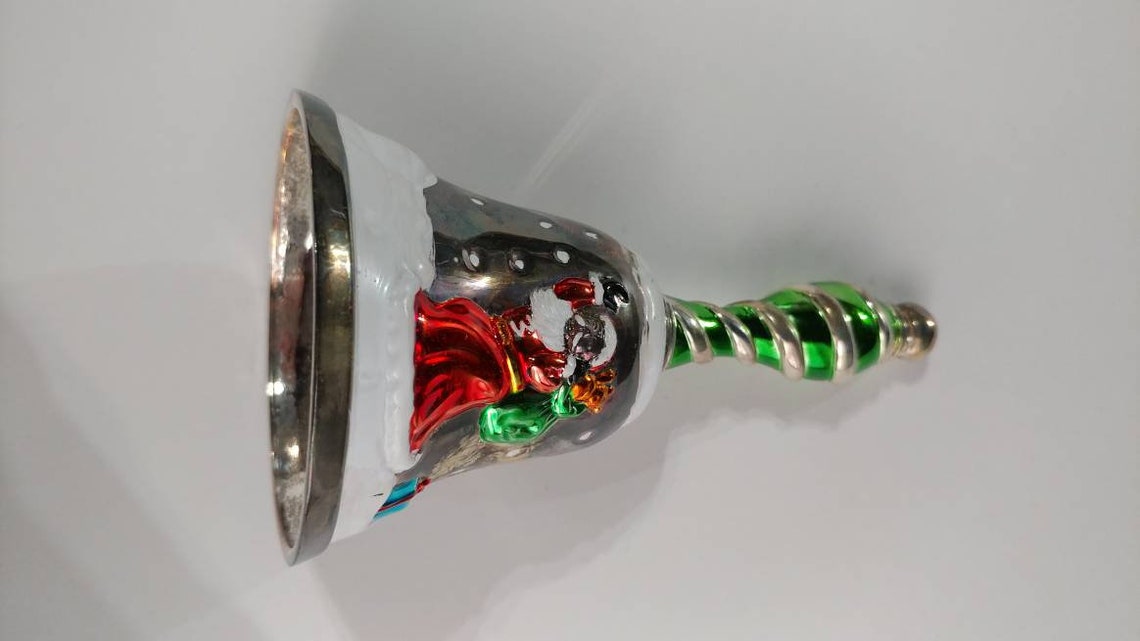 Silver Plated Santa Claus Bell Holiday Collection by Godinger Christmas ...