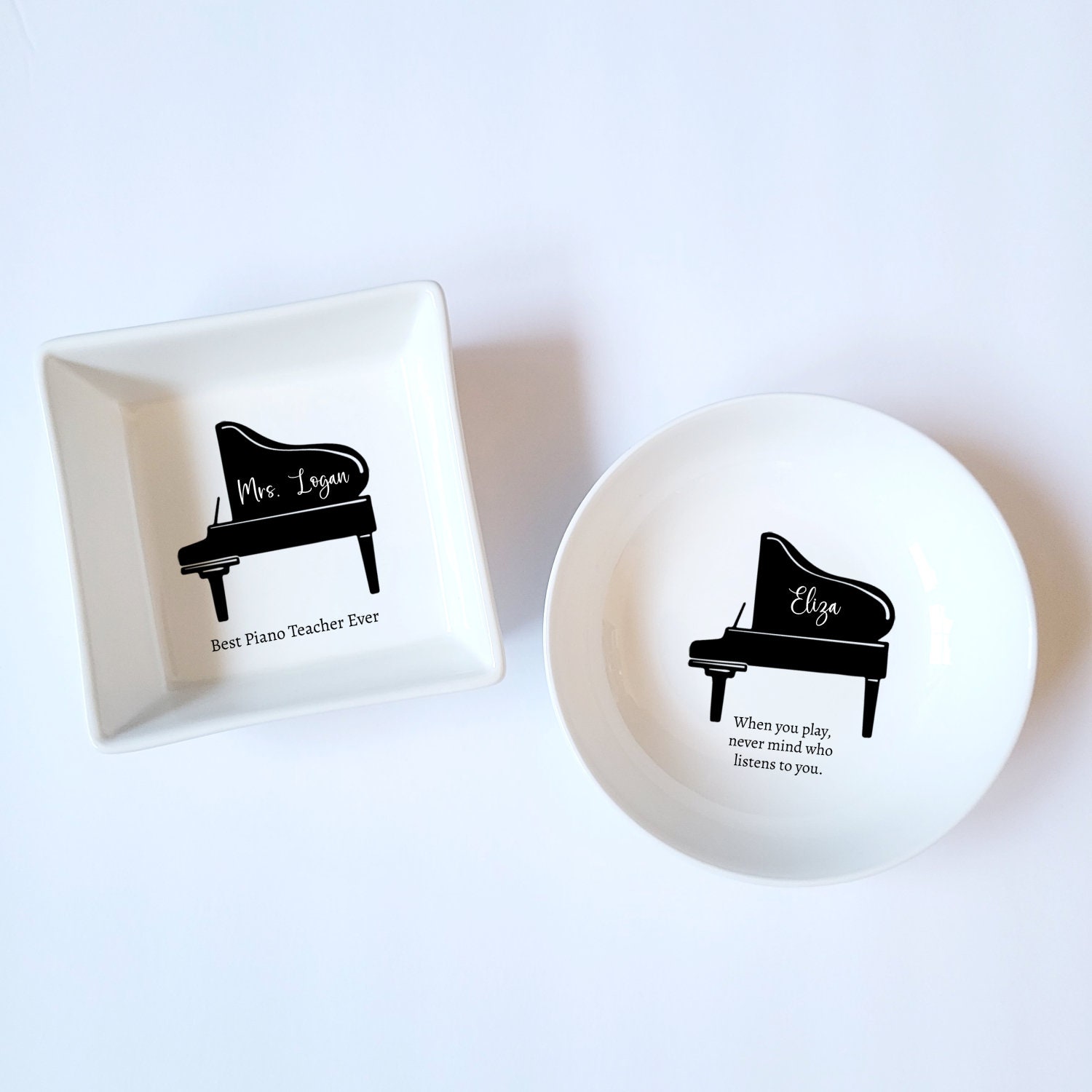 Personalized Grand Piano Ceramic Jewelry Storage Custom Piano Teacher ...