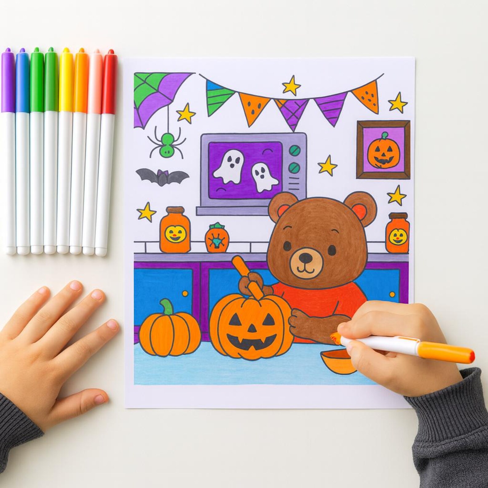 Halloween Coloring Pages, Digital PDF, Instant Download, 10 Pages, Cozy ...