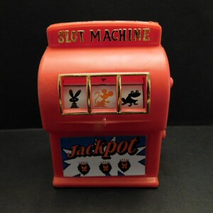 Red Plastic Mid Century Slot Machine Dime Store Toy 1960's Hong Kong ...