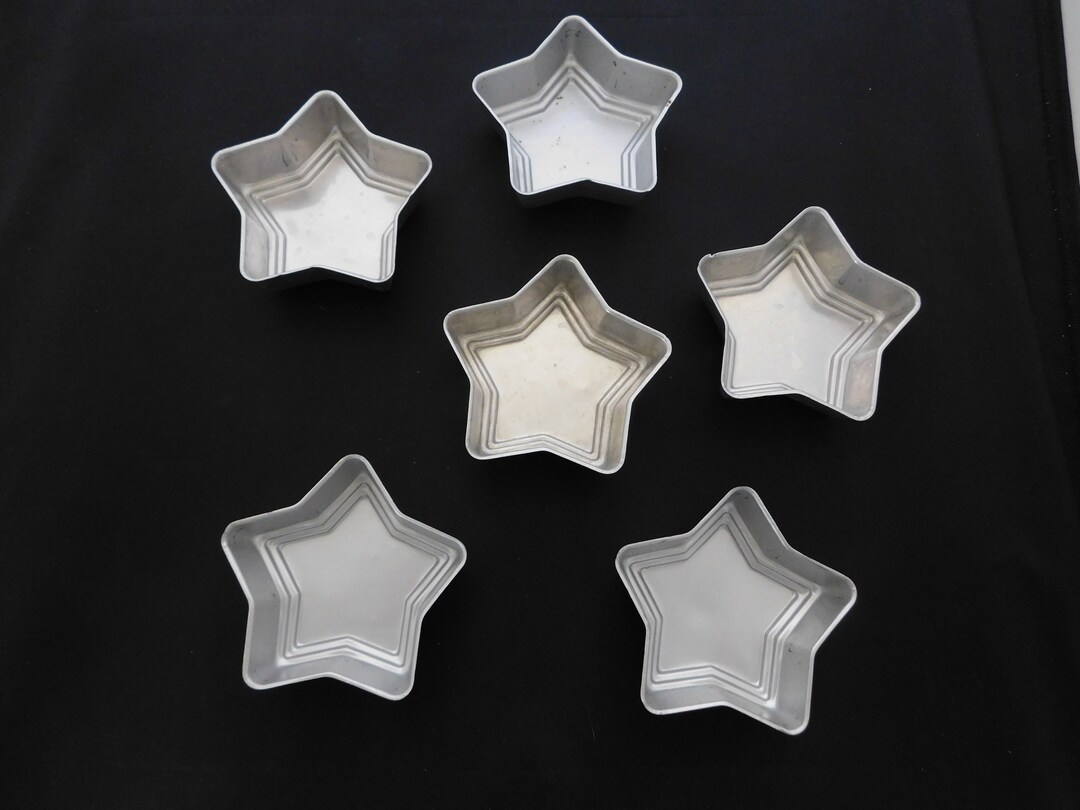 Set of Six Small Star Shaped Baking Pans 4 in Diameter Baking Pans ...