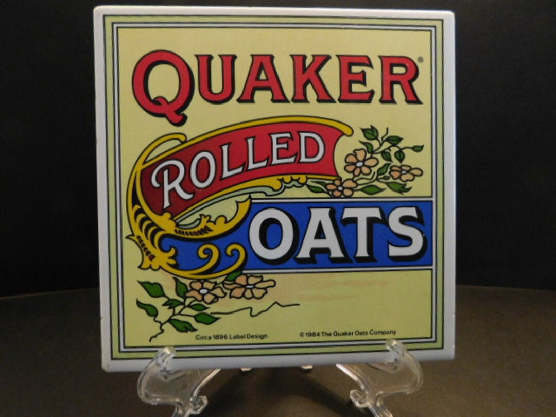 Great Decorative Ceramic Tile/trivet "quaker Rolled Oats" Circa 1896 ...