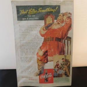 Santa Coca-cola Christmas Ad From 1942 - "that Extra Something!" Back ...