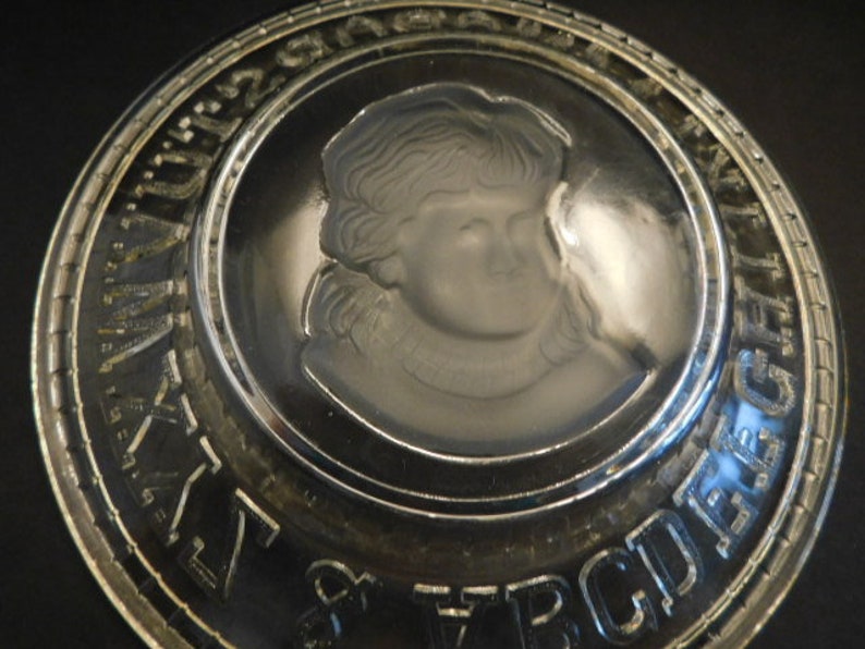 Clear Glass Alphabet Plate by Clay's Crystal Works 1940's - Wonderful ...