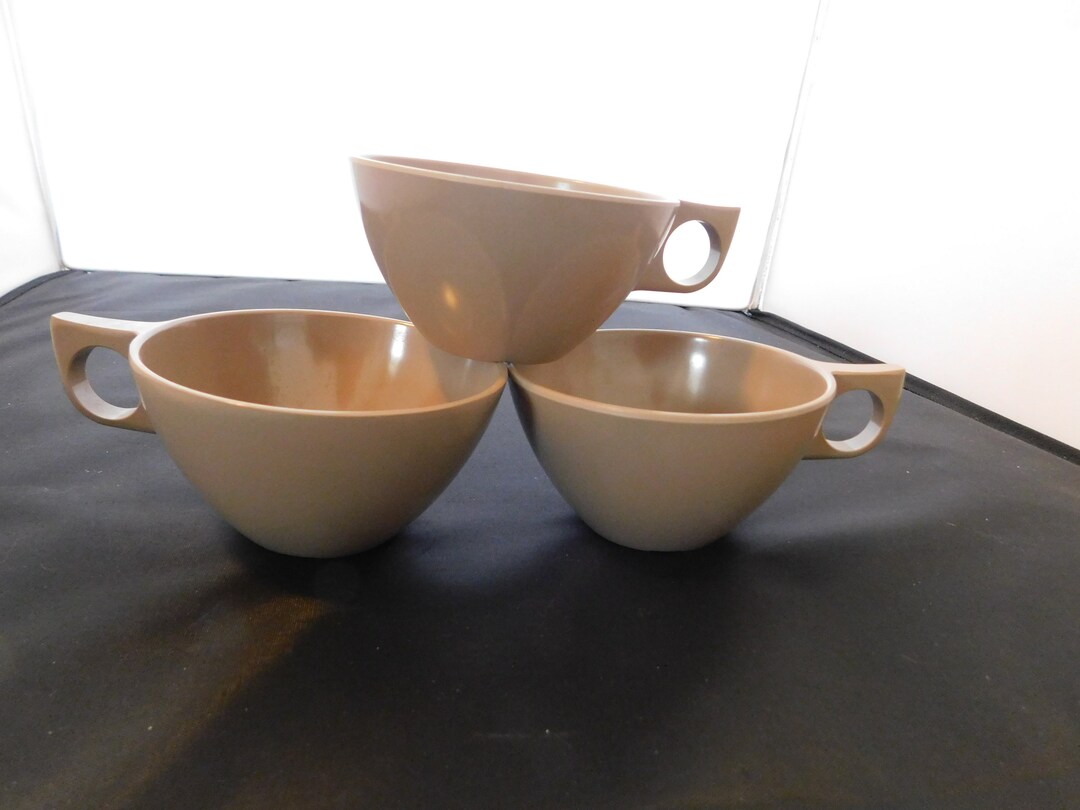 Trio of Brown Melmamine Coffe/tea Cups - Boonton Molding Co., Inc ...