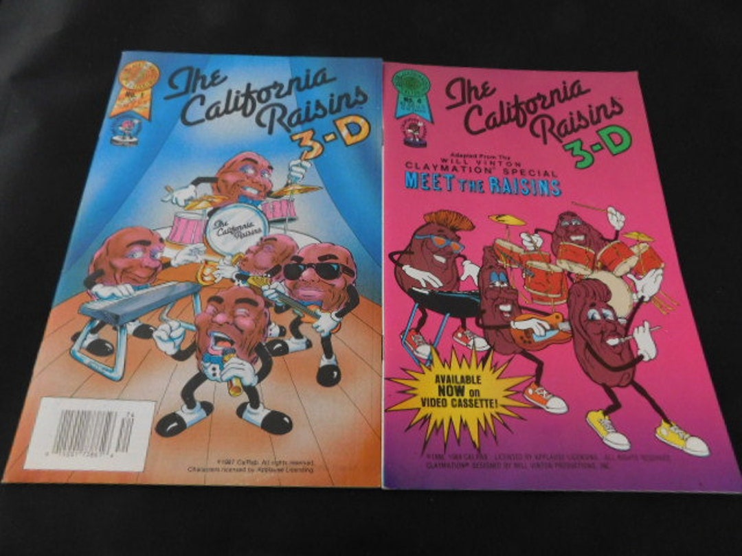 Two the California Raisins 3-D Comic Books No. 1 and No. 4 ...